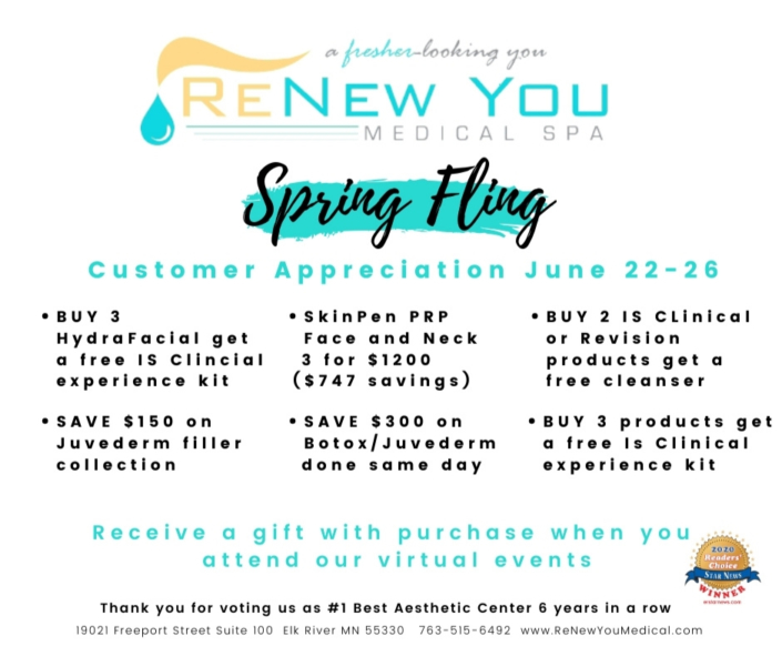 Customer Appreciation email - ReNew You Medical Spa